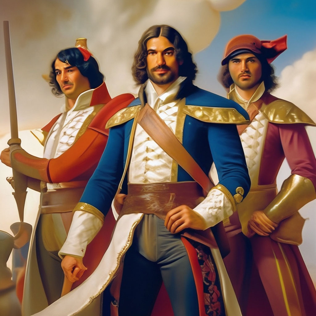 "His Majesty's Musketeers" — image created in Shedevrum