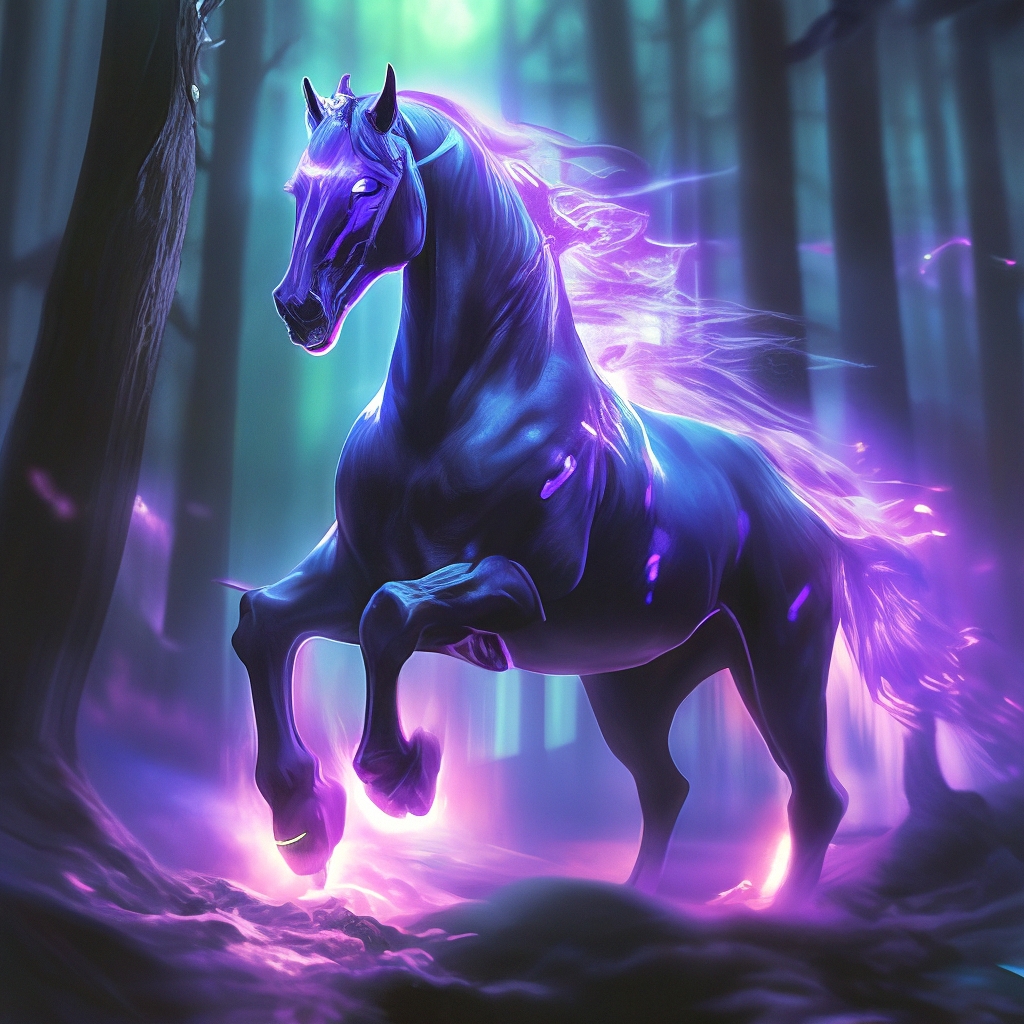 Neon Purple Horse Wallpaper