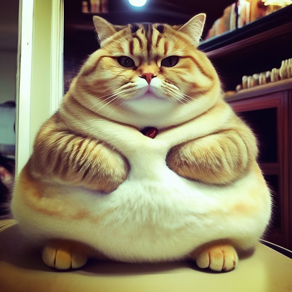 "Very, very, very, very fat fat fat cat cat cat" — image created in ...