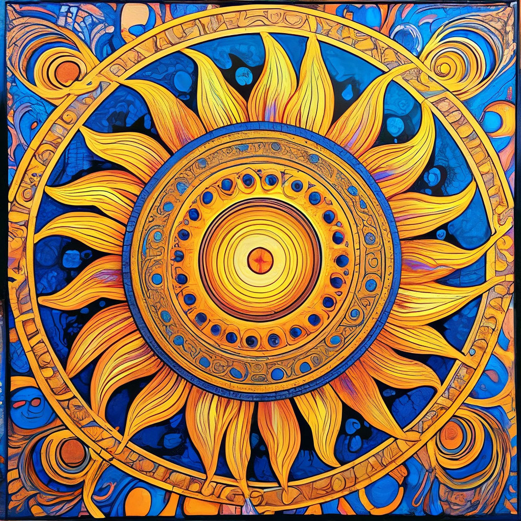 "The sun, zentangle" — image created in Shedevrum