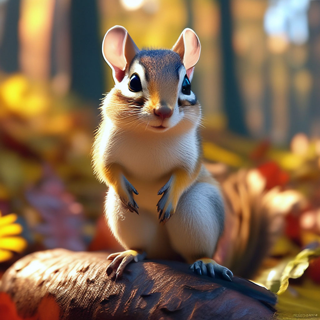 "Jerboa Jerboa+chipmunk+gopher,hybrid,in the autumn forest,forgotten ...