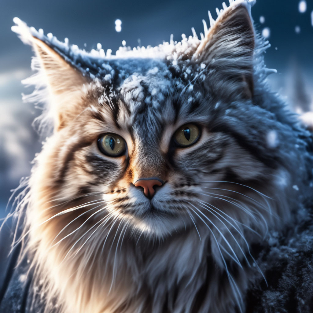 "Hyperrealism, cat, consists of, clouds, steam, smoke, glow, drops ...