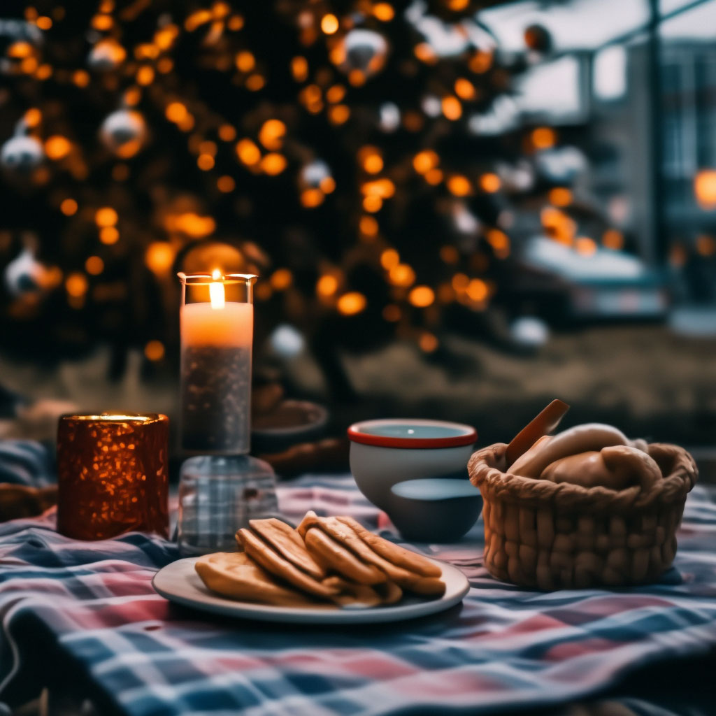 "A roadside picnic. Morning under the city Christmas tree" — image ...