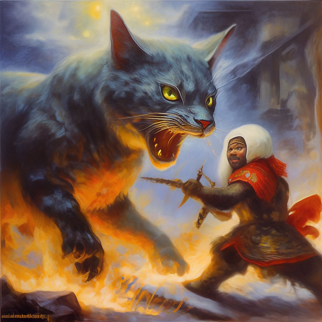 ""The epic battle of Bayun the Cat with the Mexican chupacabra ...