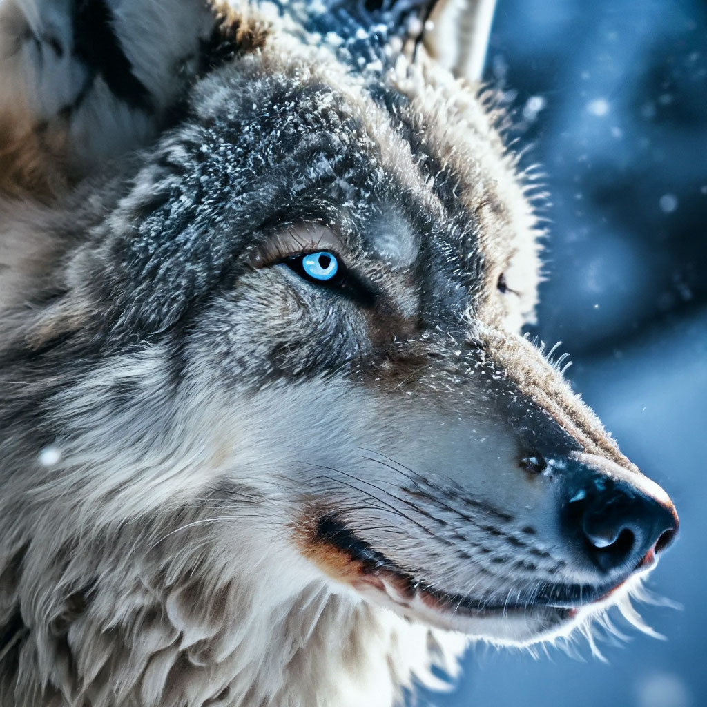 "Creep wolf of space snow, aesthetically pleasing, beautiful ...