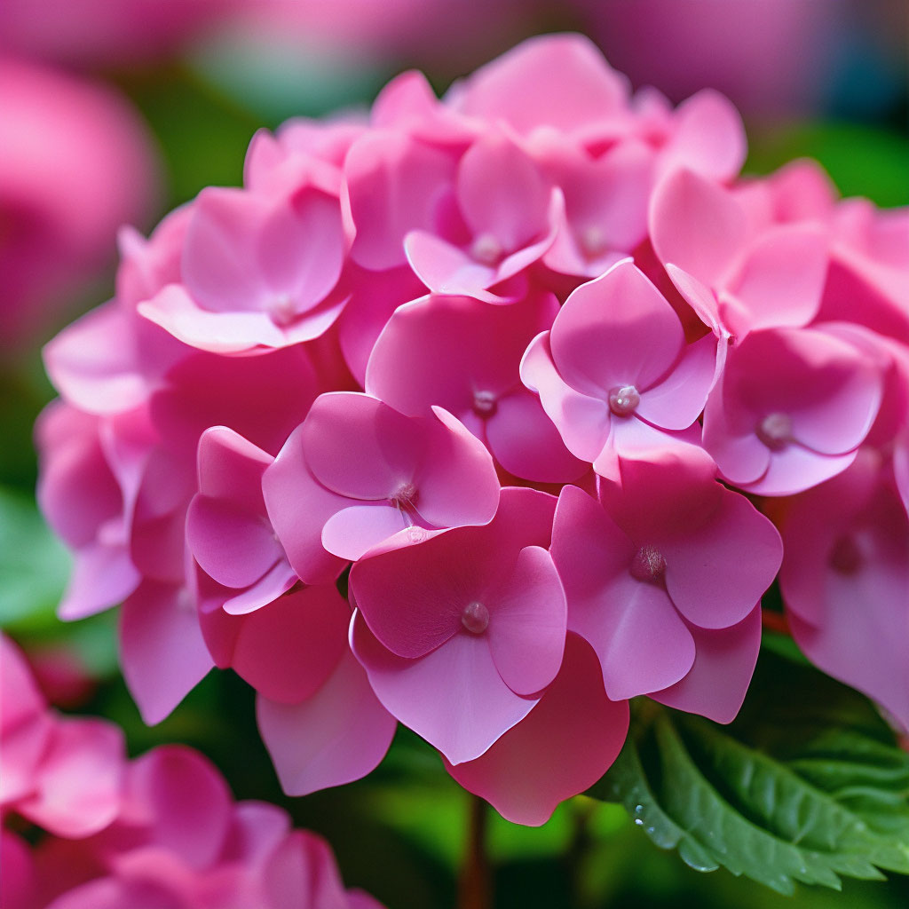 "Hot pink hydrangea,close-up,beautiful,nikon d800 photo, f/19, 1/250 s ...