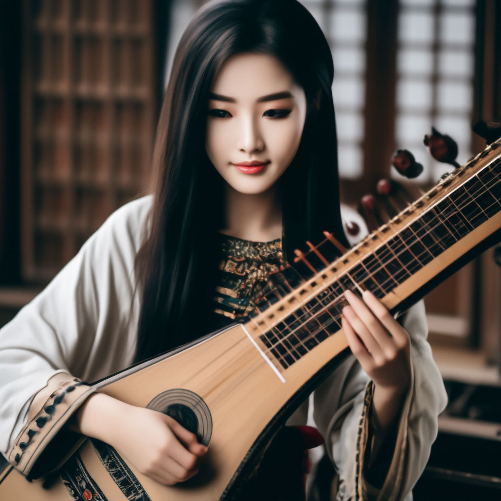 "Zither qin" — image created in Shedevrum