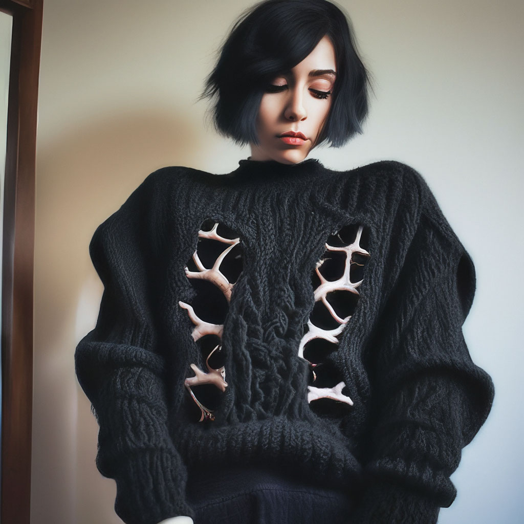 "These lungs look like my black torn sweater" — image created in Shedevrum