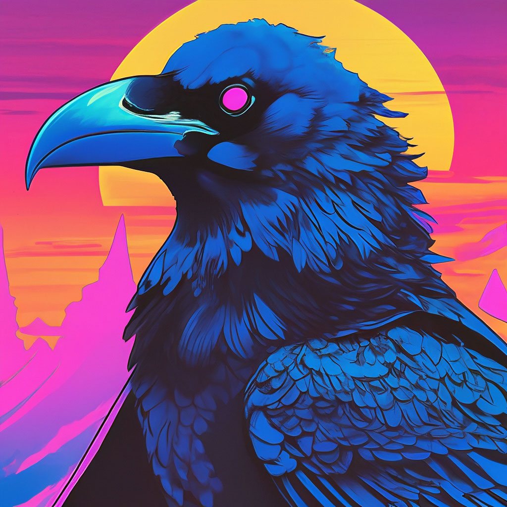 "Avatar of the black raven" — image created in Shedevrum