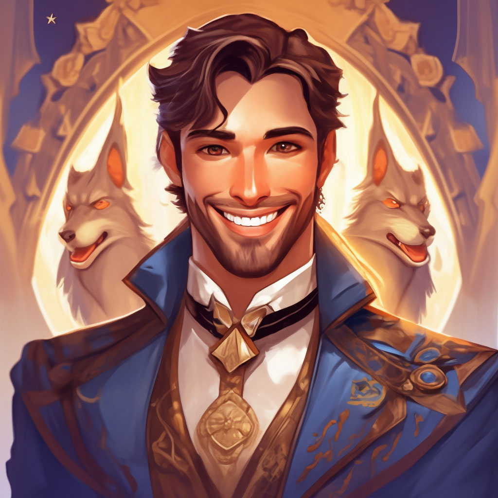 "Fantasy illustration computer graphics, handsome man aristocrat ...