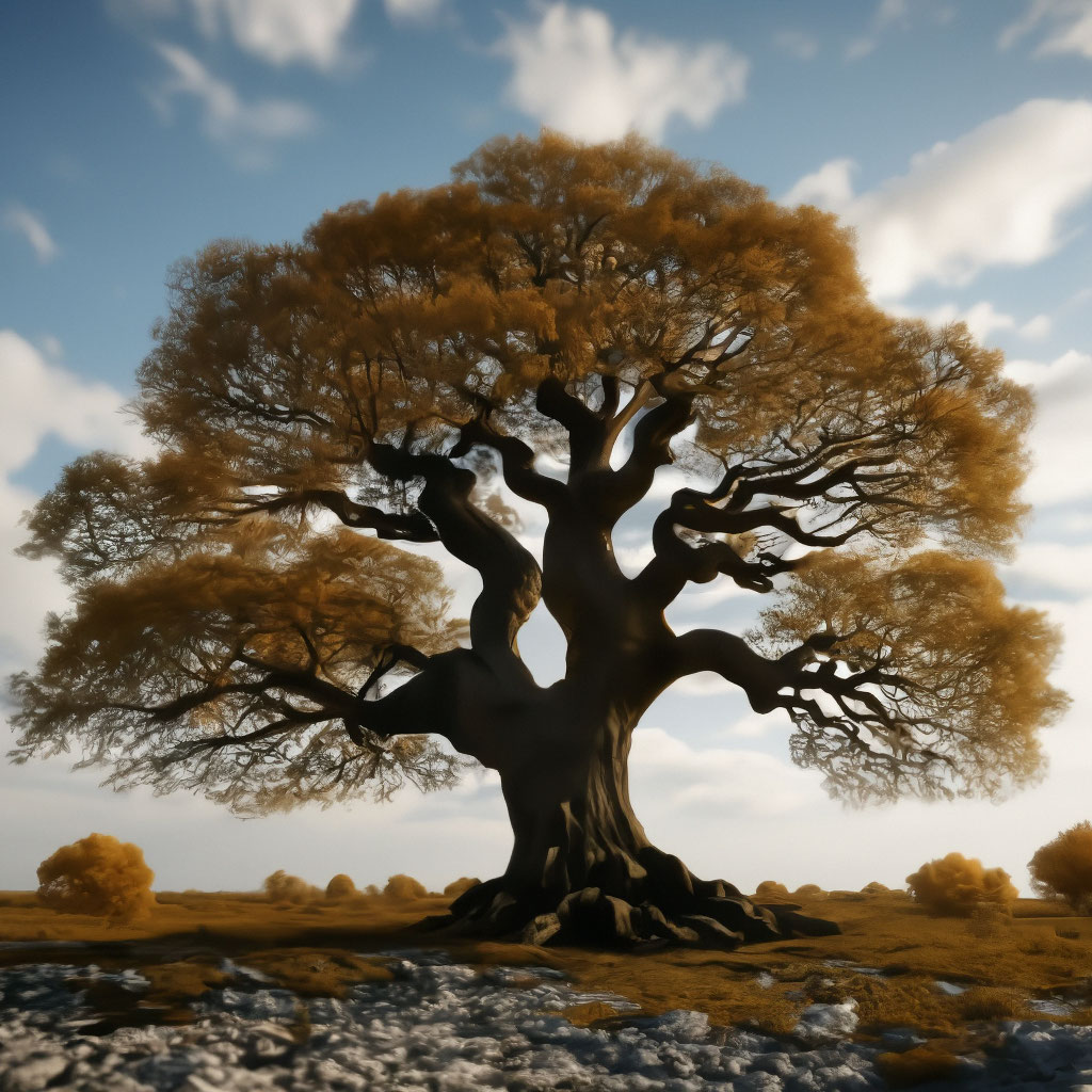 "Tree, fractal branches, hyperdetalized, photorealistic, 3d model ...