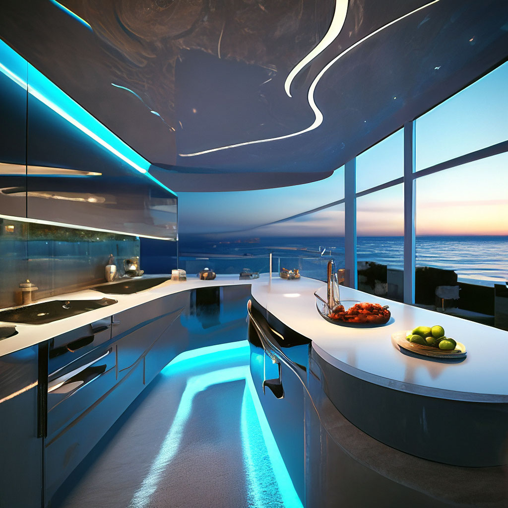 "In the style of sleep selena0art cinematic symbiosis kitchen design.hi ...