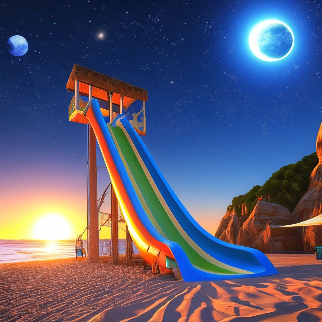 "The steepest slide in the world on the beach is very realistic ...