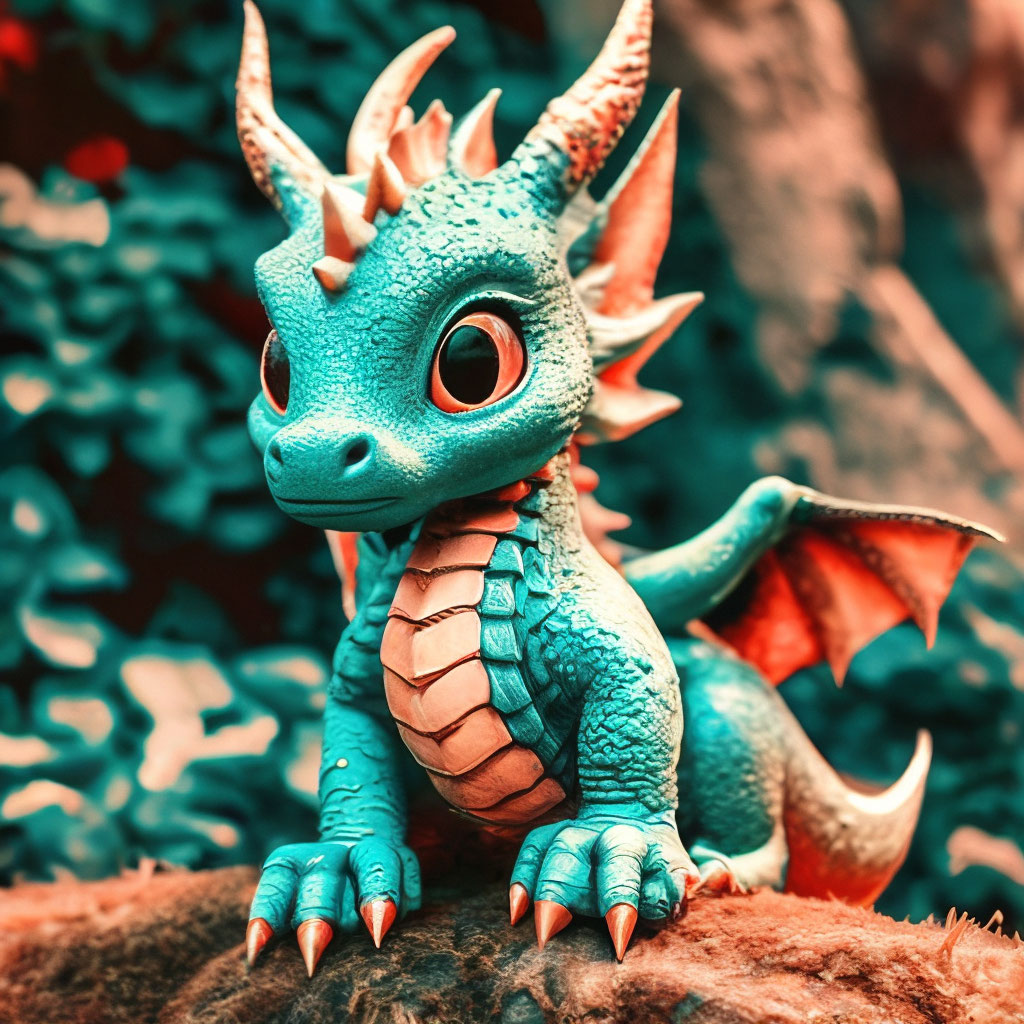 "A fabulous cute dragon" — image created in Shedevrum