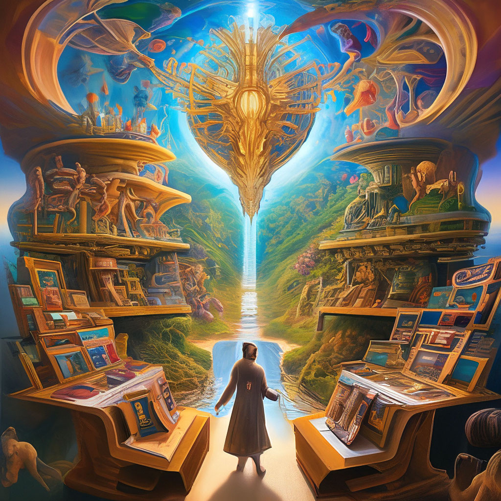 "Live and learn forever" — image created in Shedevrum