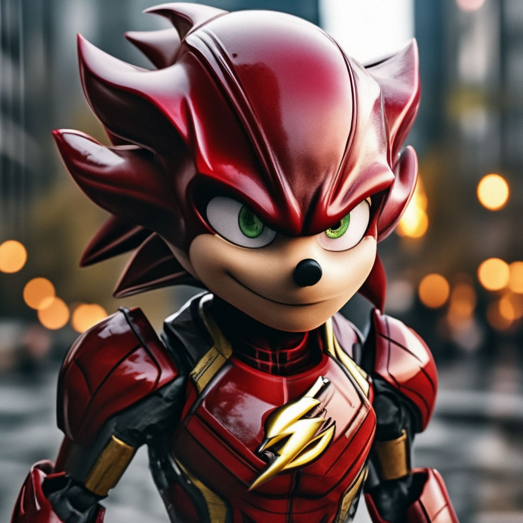 "Sonic from the movie Sonic in the image of a Flash from Marvel ...
