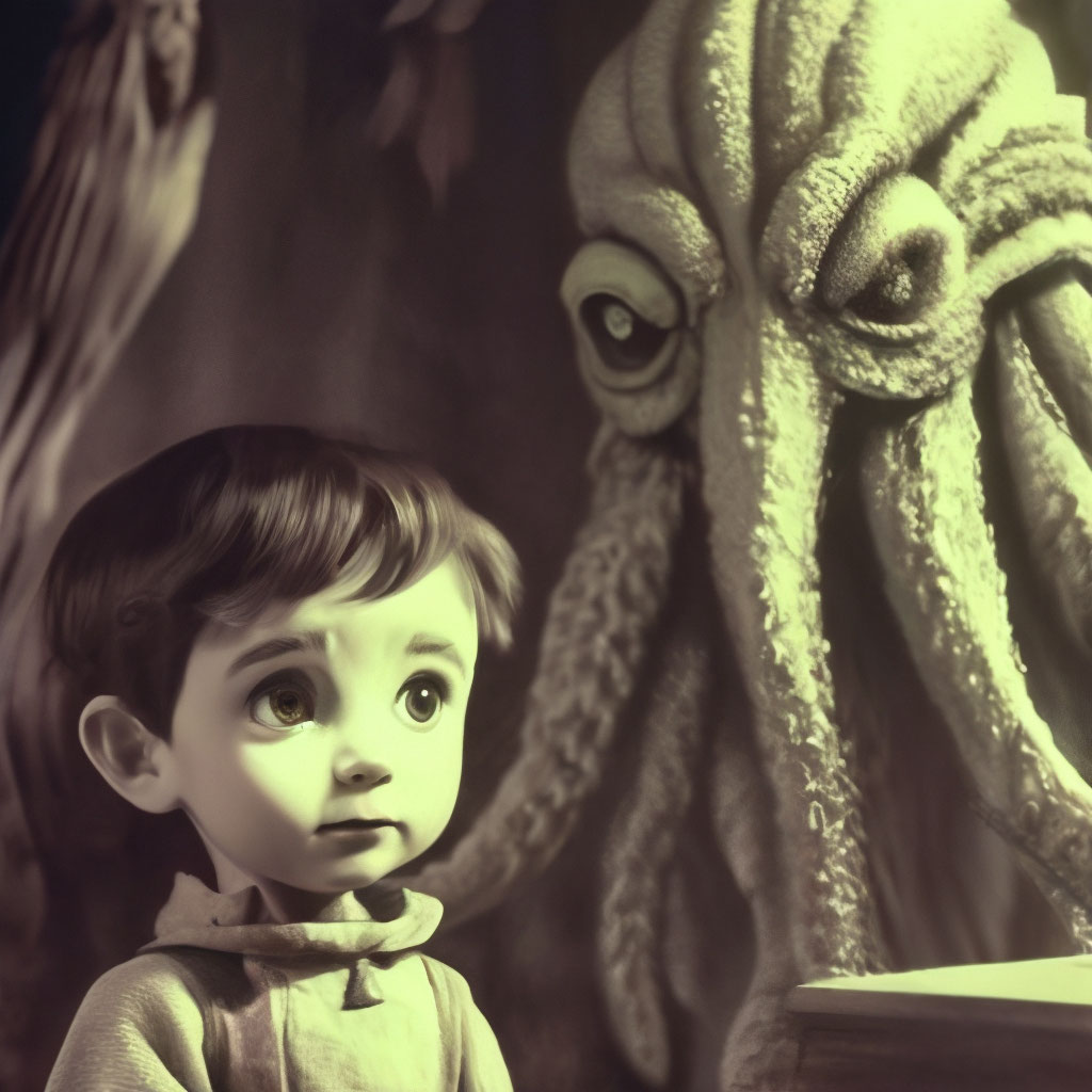 "A frame from a fantastic children's puppet cartoon about the ...