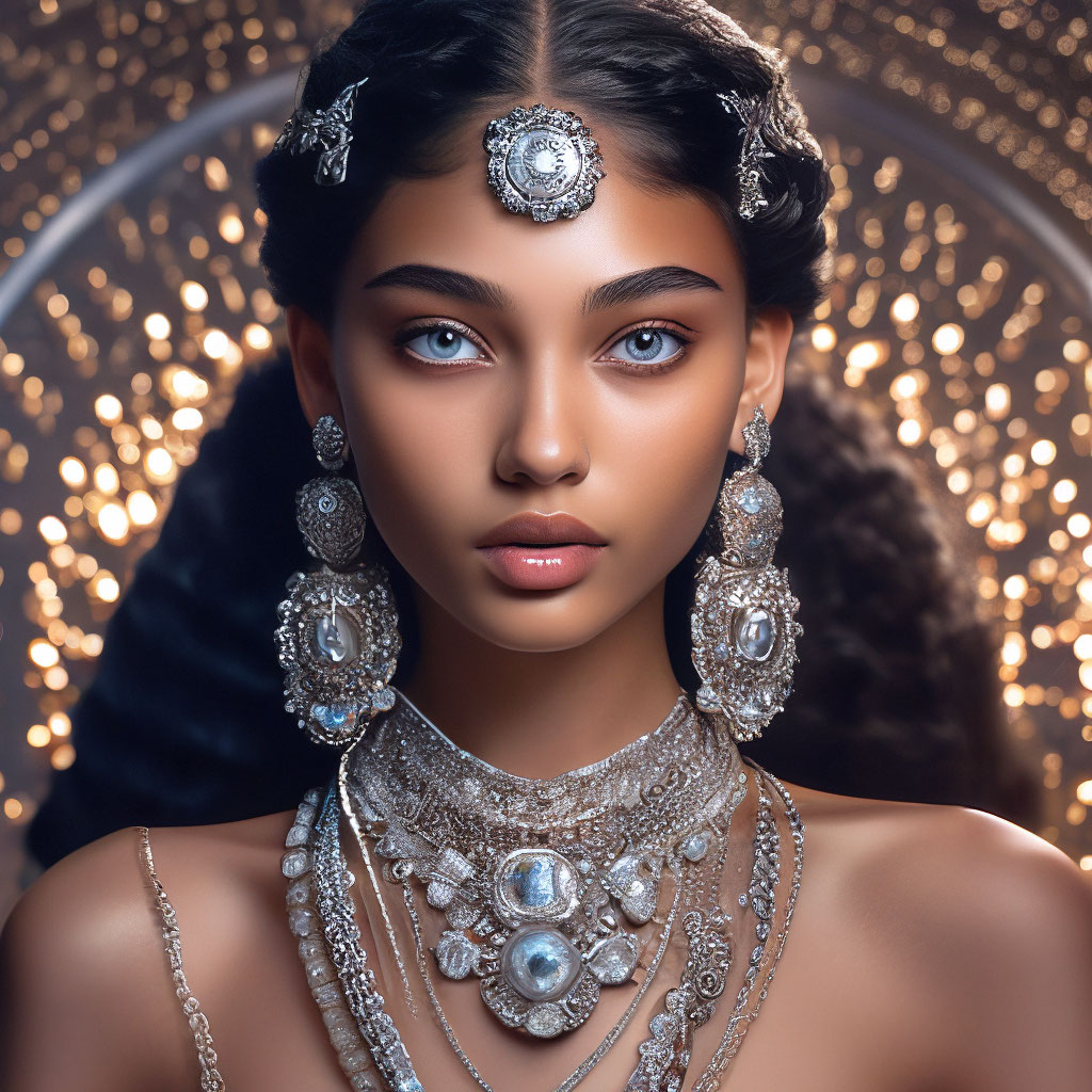 "A chic mestizo woman, with big bright expressive eyes and long ...