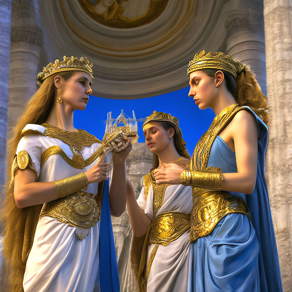 "Myths of ancient Greece: Hera and Athena visiting Aphrodite ...