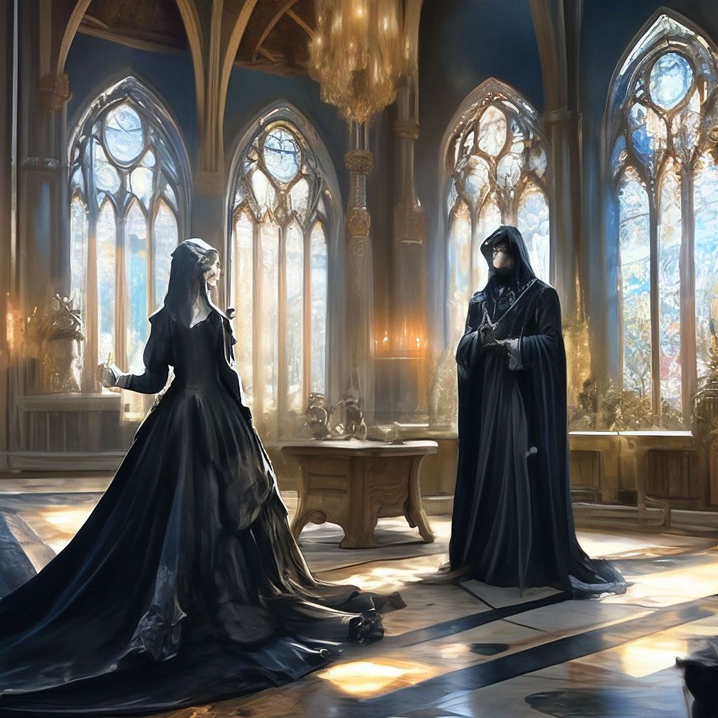 "Gothic dark fantasy horror,15th century,panoramic,beautiful hall of ...