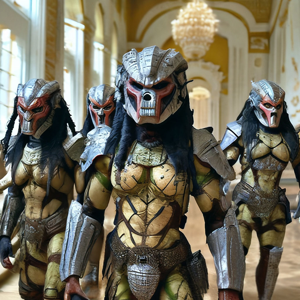 "A group of Predators from the film Predator, on an excursion to the ...