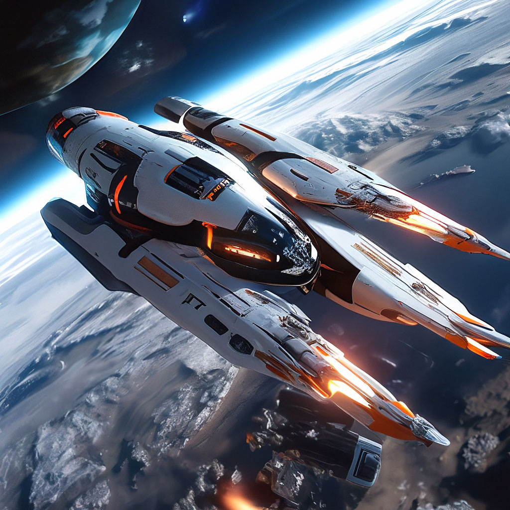 "Space,combat spacecraft,futurism of the future, photorealistic, 64K ...