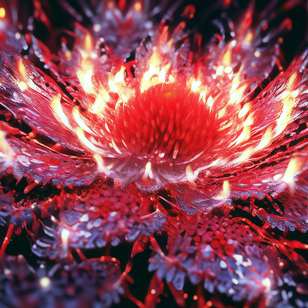 "Landscape, floristry, scarlet flower of extraordinary beauty and ...