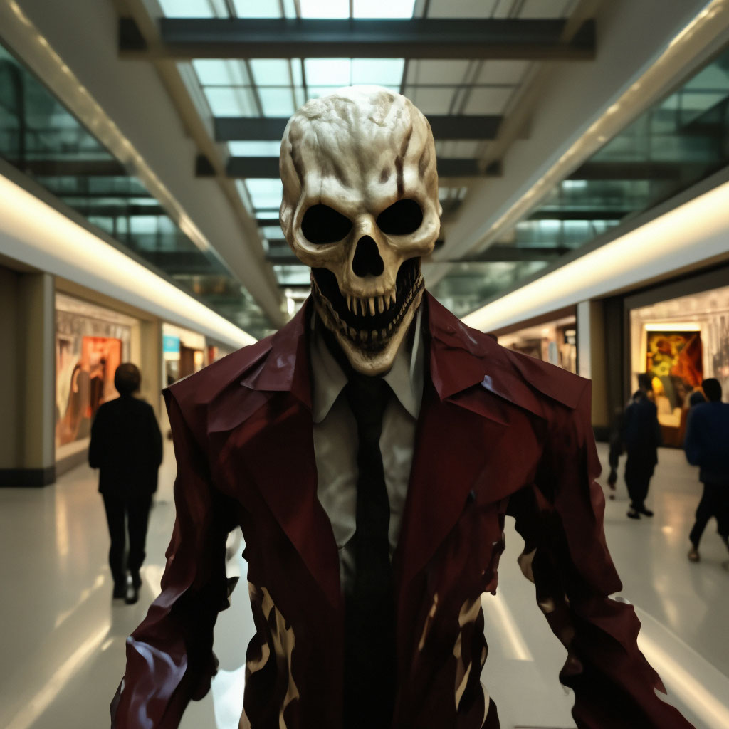 "Unnamed horror at the mall" — image created in Shedevrum