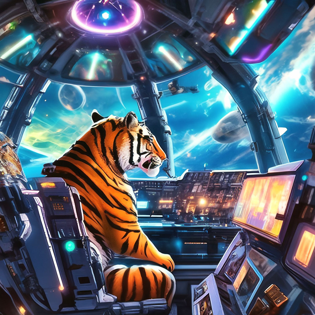 "🌌Tiger In Space🌌 ☢️♕MASTERPIECE MAN ♕☢️ Tiger in a space plane, A ...