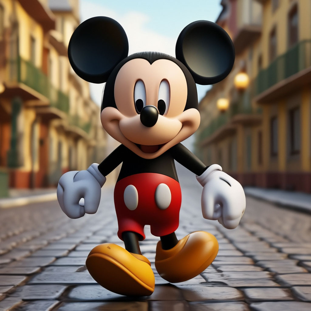 "Mickey Mouse funny gait,big eyes and big ears walking with a Mini ...