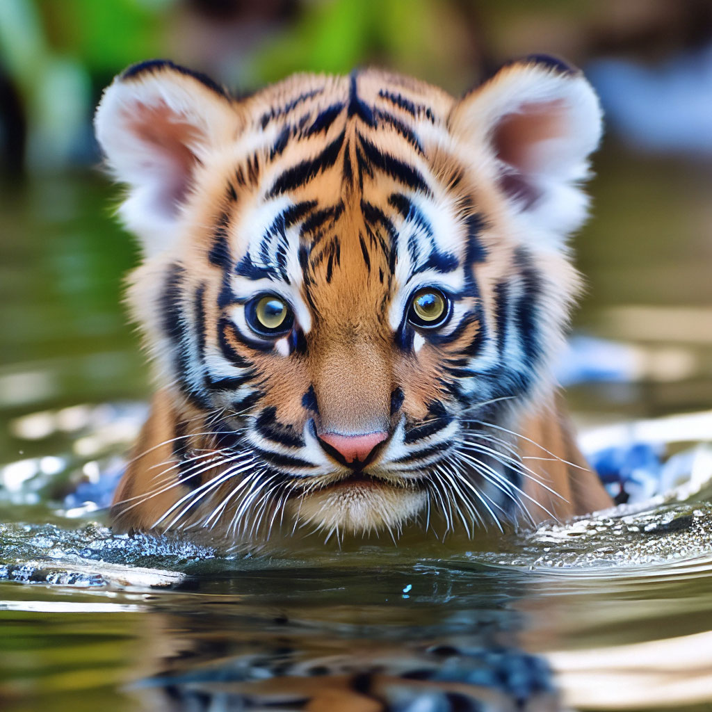 "Cute water tiger cub" — image created in Shedevrum