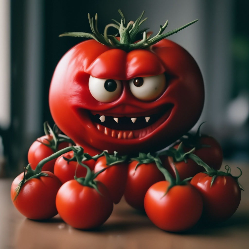 "The fabulous Tomato Monster" — image created in Shedevrum