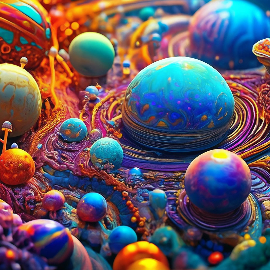"Microcosm of the universe, deep drawing of details, epic, fabulous ...