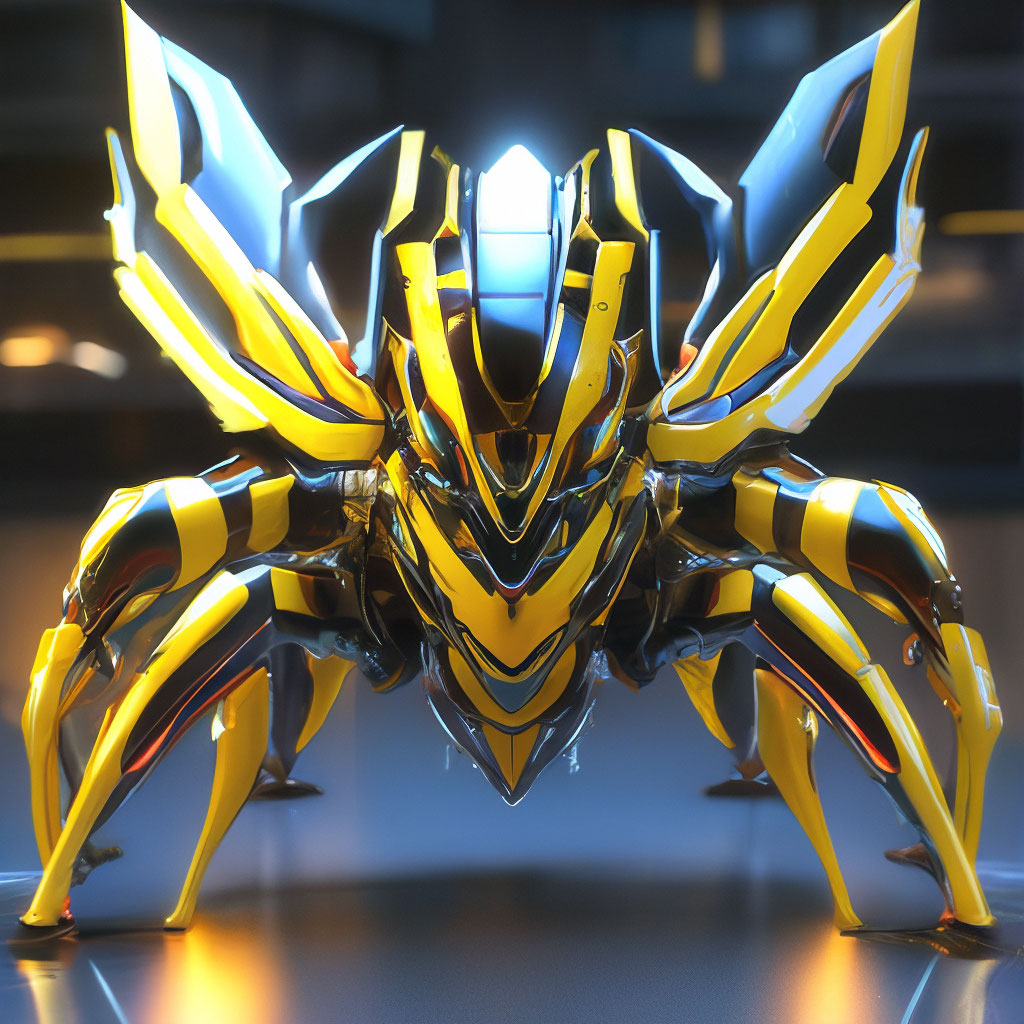 "Futuristic hybrid Wasp and Scorpion, two-tone glossy body paint ...
