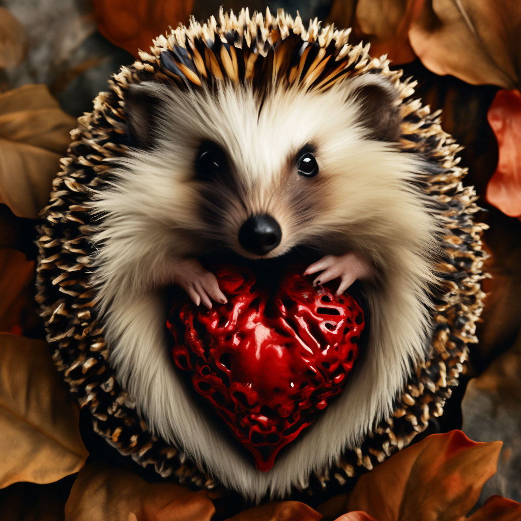 "Heart of hedgehogs" — image created in Shedevrum