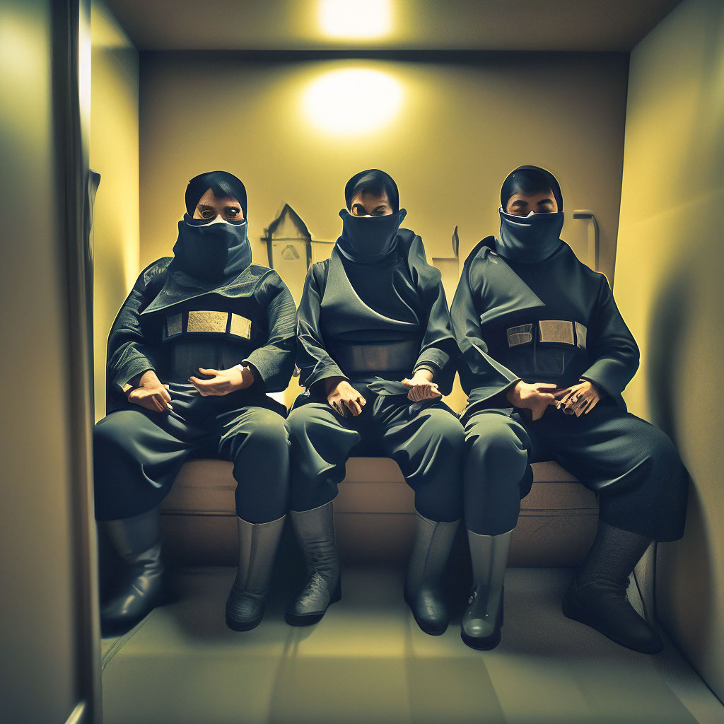 "Ninjas sitting together in the toilet, aesthetically pleasing ...
