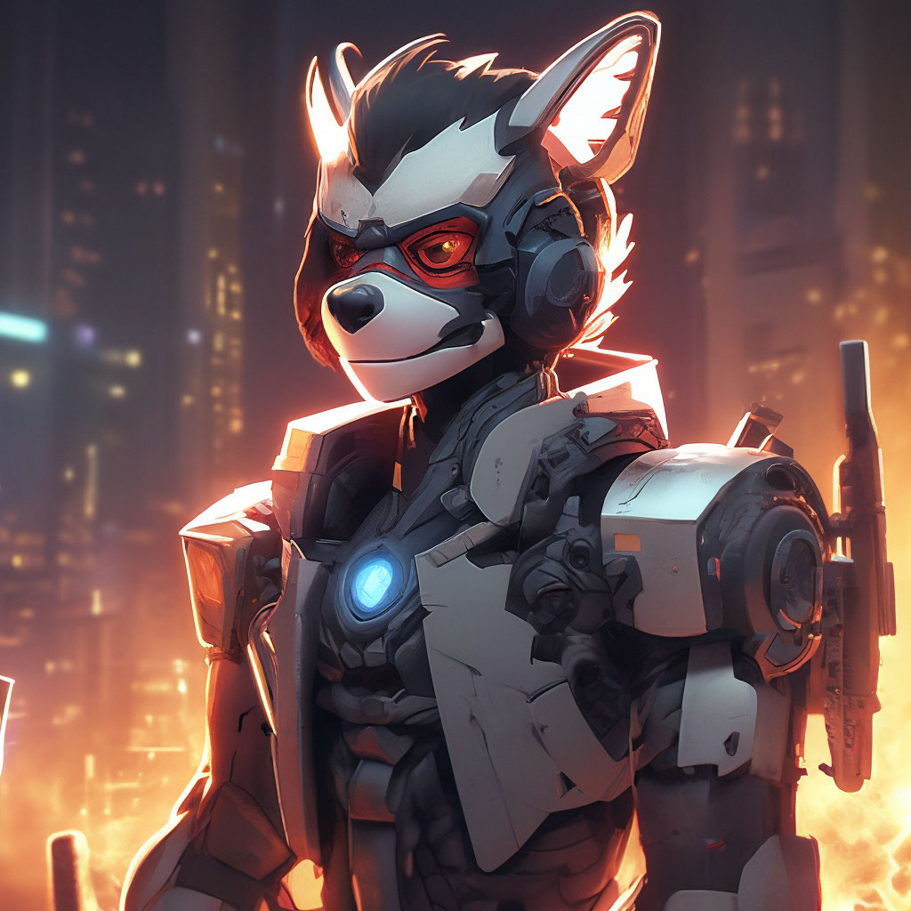 "Furry terminator" — image created in Shedevrum