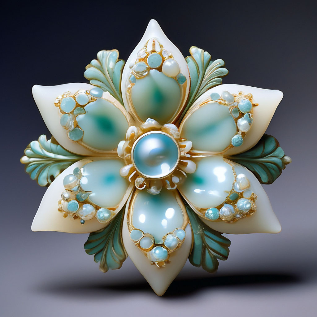 "A work of art in the Baroque style. stone carving.moonstone flower ...