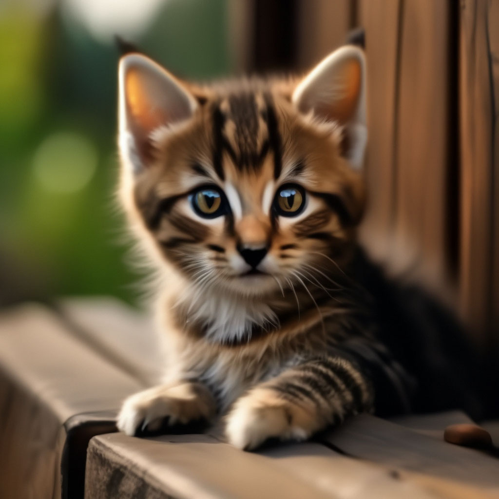 "Kitten in a lavoche, professional photo, 4k" — image created in Shedevrum