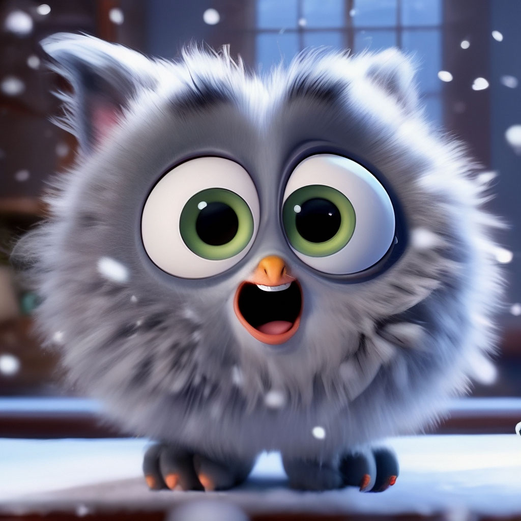 "Pixar, bug-eyed eyes peeking out of a ball of fluffy gray fur, Monday ...