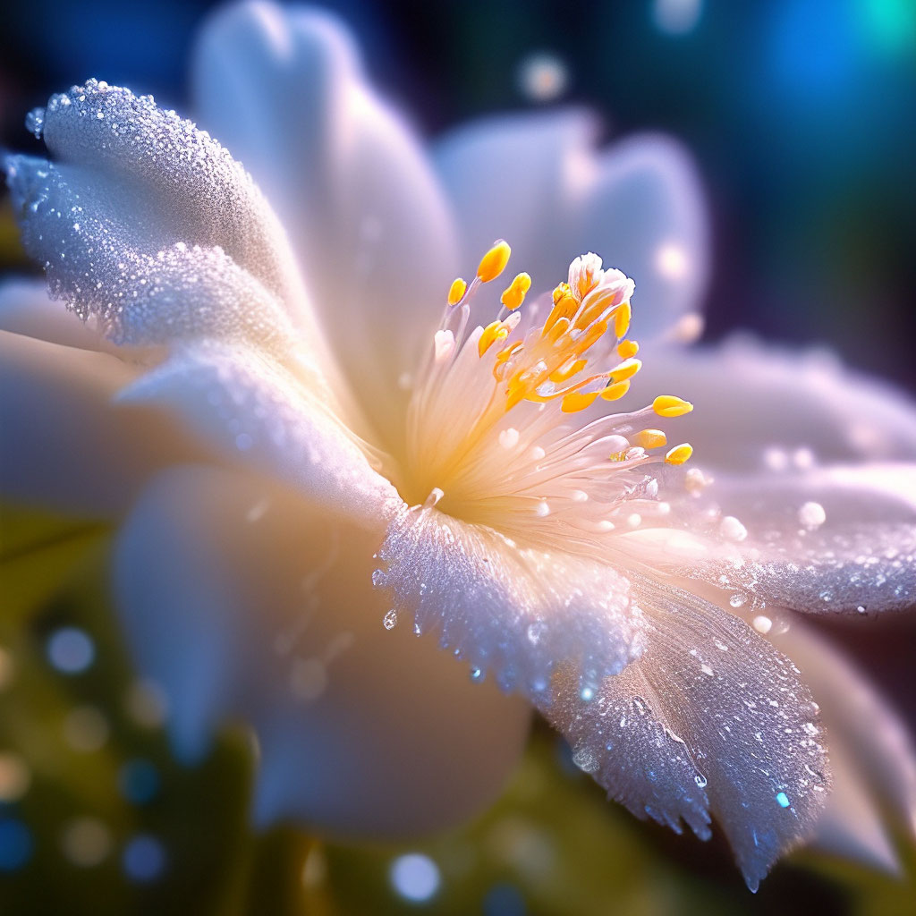 "Fabulous flower, petals made of the finest threads, powdery white ...