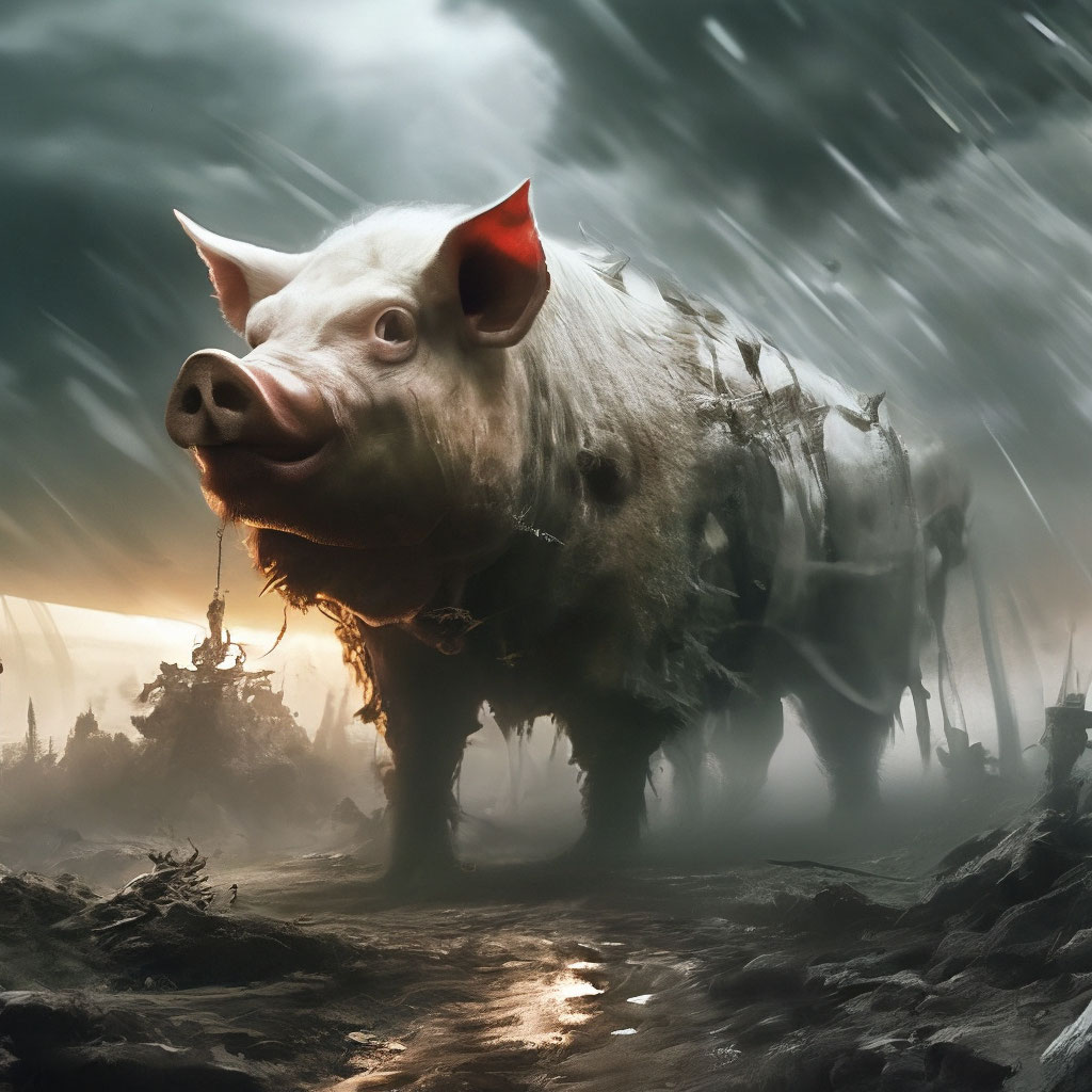 "The pig will come" — image created in Shedevrum