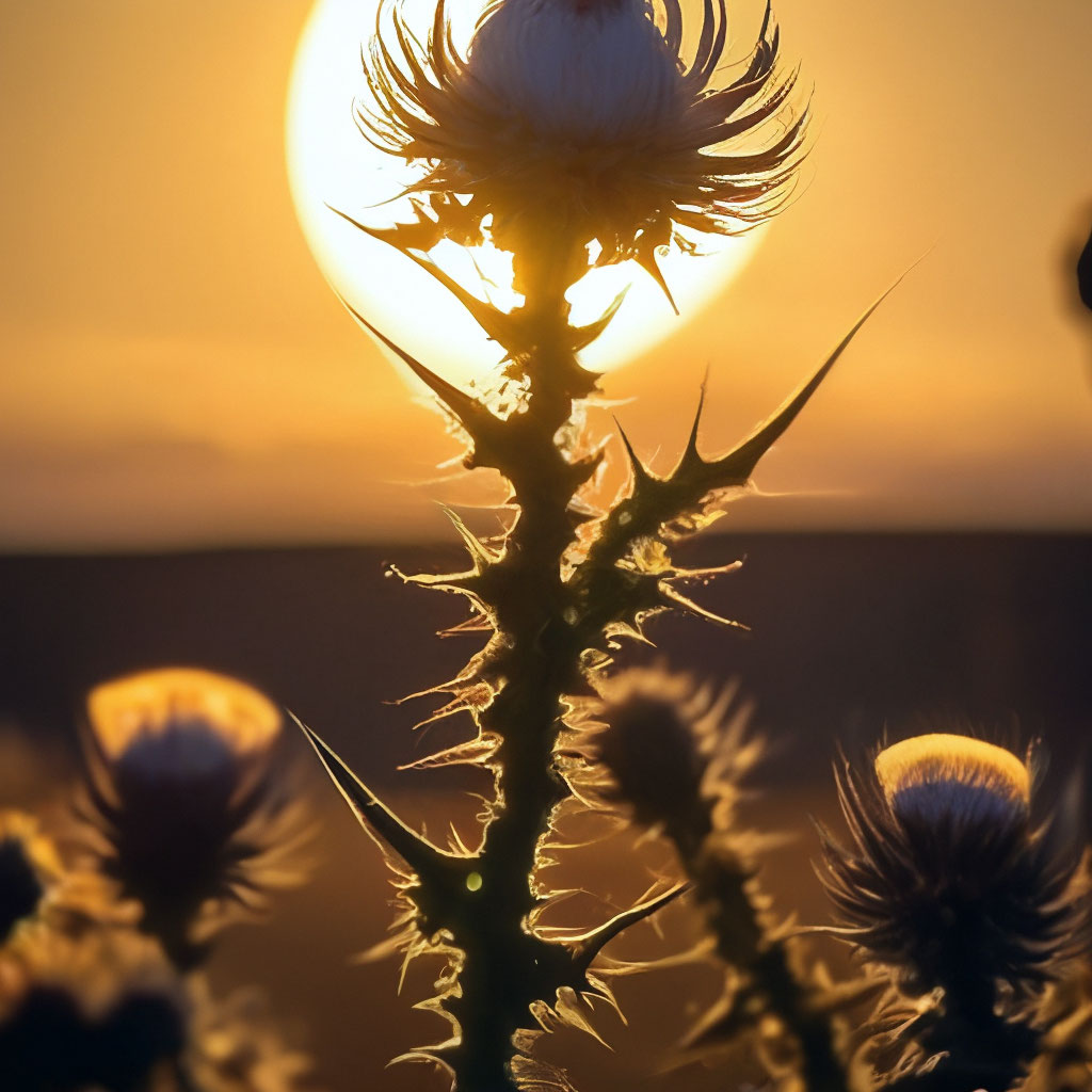 "Moon white thistle" — image created in Shedevrum