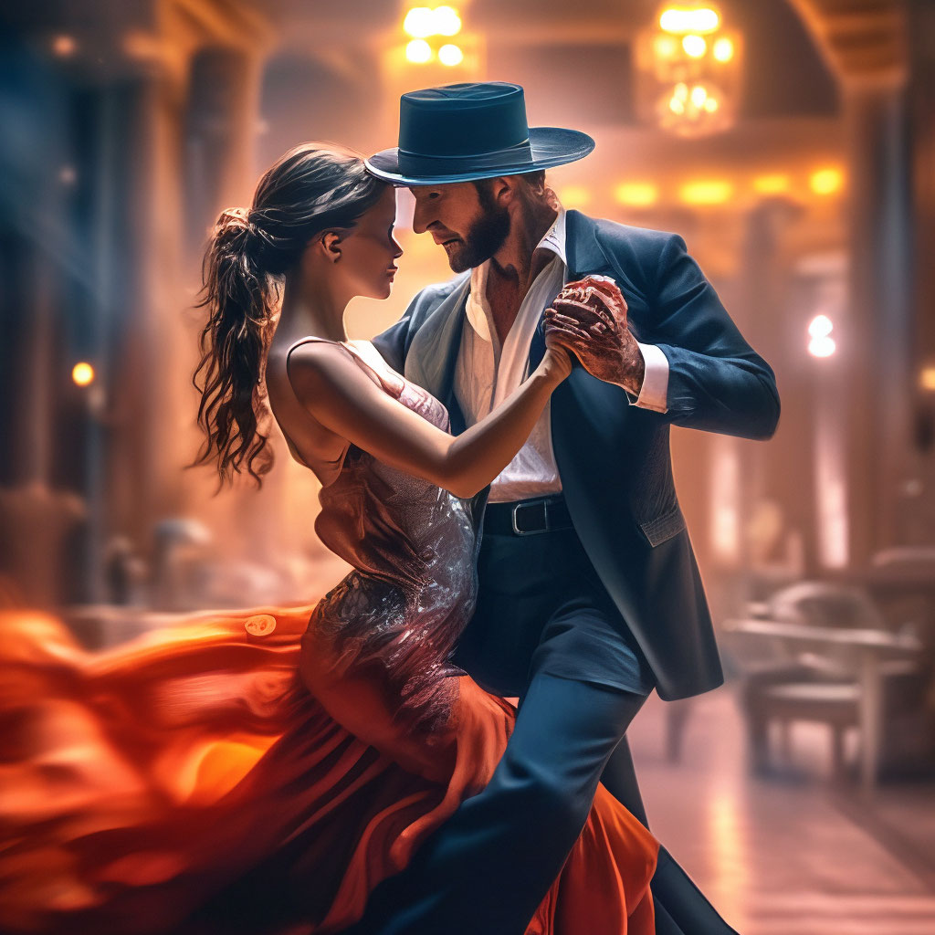 "Tango dance in fantasy style, mysticism, aesthetically pleasing ...