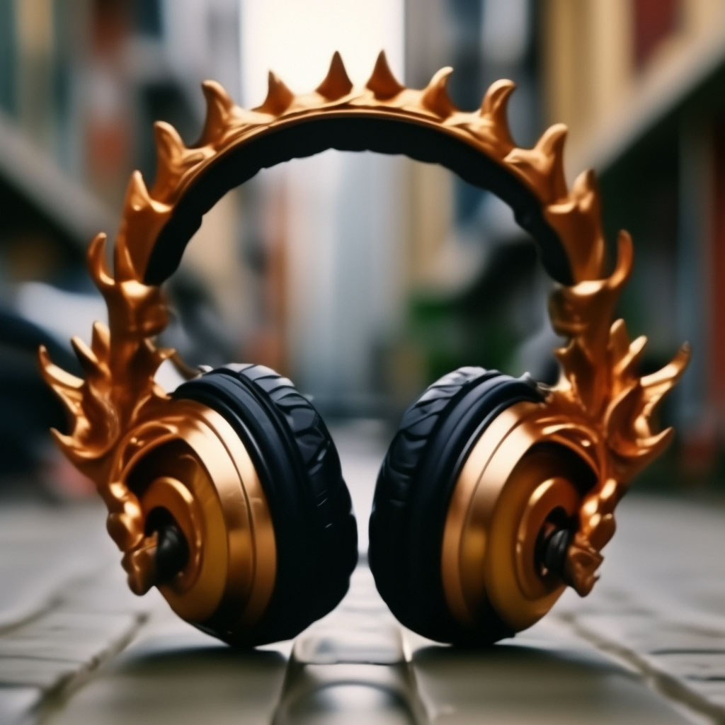 "Dragon-shaped headphones" — image created in Shedevrum
