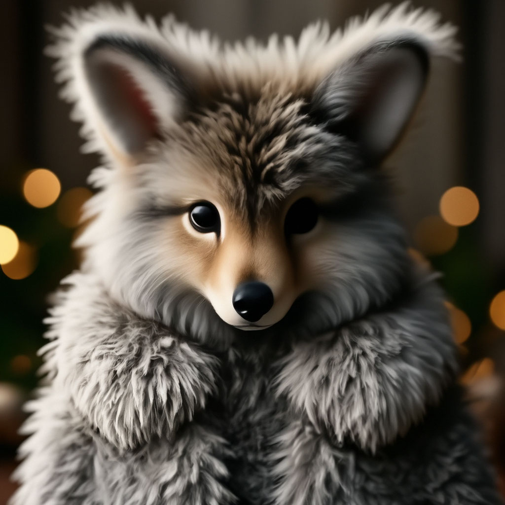 "An apple in the image of an eared fluffy fur coat" — image created in ...