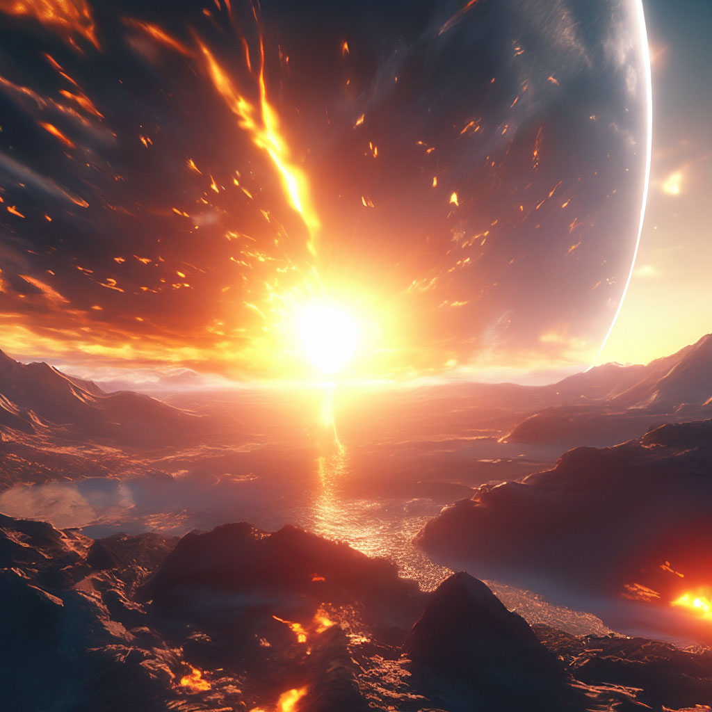 "Solar explosion, 8k" — image created in Shedevrum