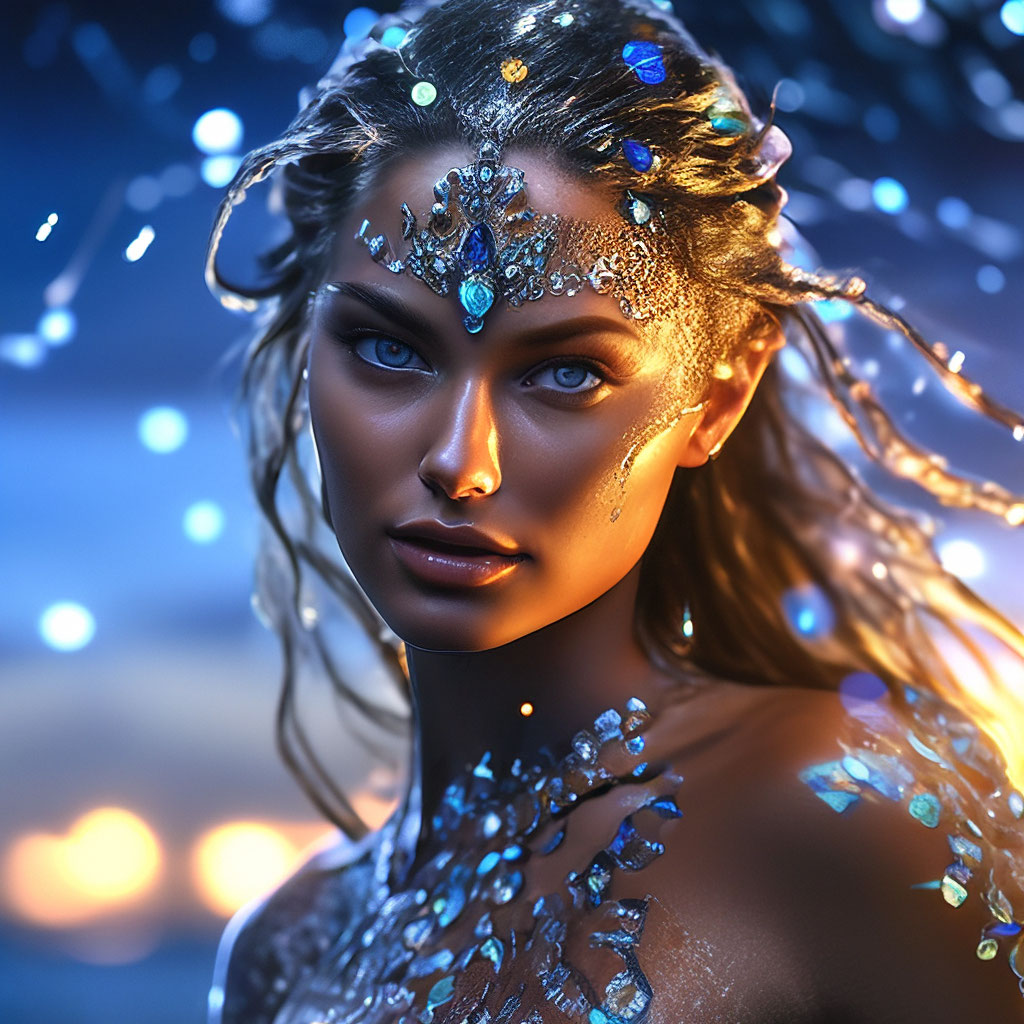 "Hyperrealism is beautiful, evening mermaid, girl, frankly, sensually ...