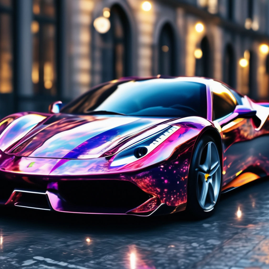 "For @SlavaAvdeev A Ferrari crystal diamond car with space glowing ...