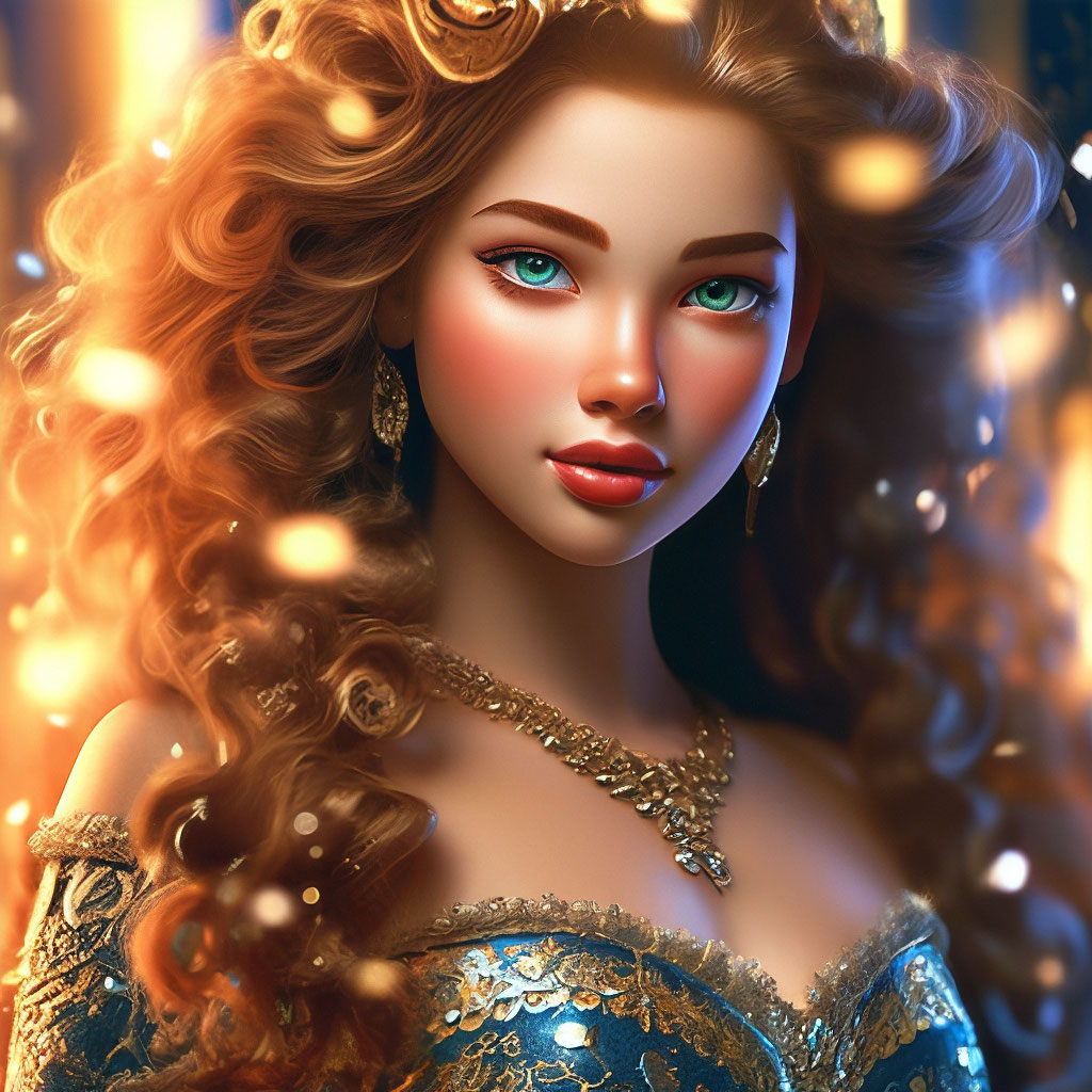 "Beautiful Princess Merida, hyperrealism, spectacular, fashion ...